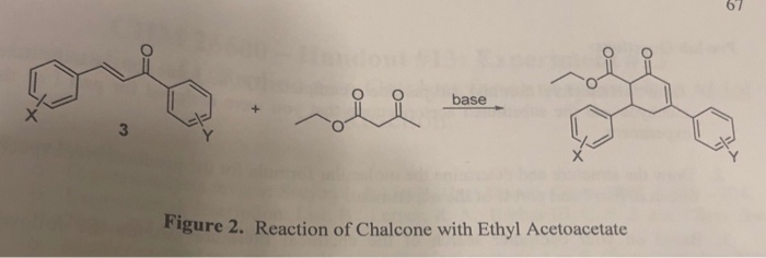 Solved 67 base 3 Figure 2. Reaction of Chalcone with Ethyl | Chegg.com