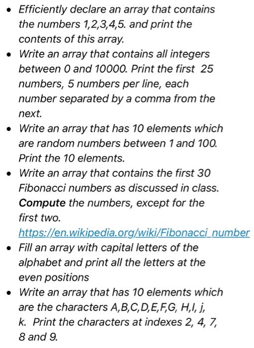 Solved Java ProgramEfficiently Declare An Array That Cont