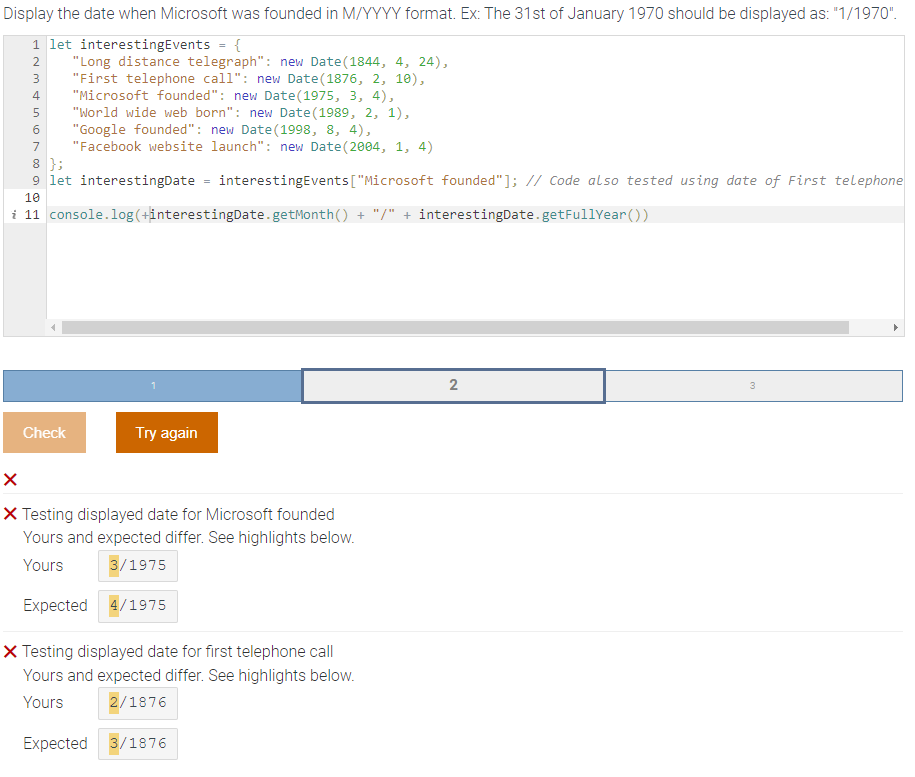 Solved Display the date when Microsoft was founded in M/YYYY | Chegg.com