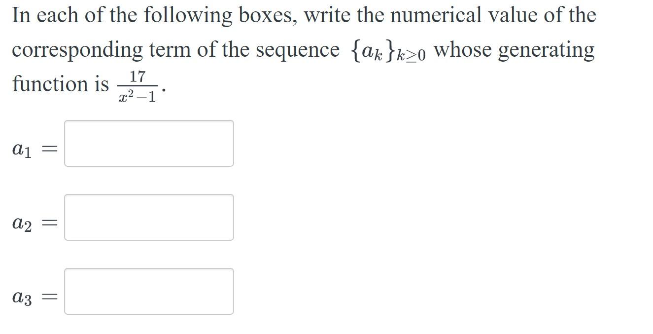 Solved In each of the following boxes, write the numerical | Chegg.com