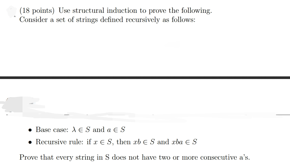 Solved (18 points) Use structural induction to prove the | Chegg.com