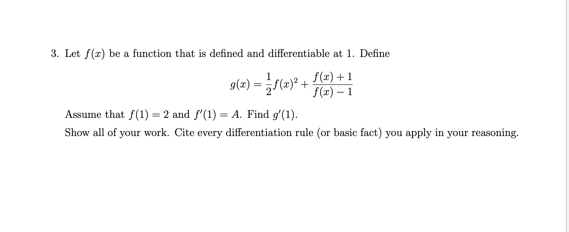 Solved 3. Let f(x) be a function that is defined and | Chegg.com