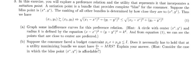 Solved this exercise, you will explore a preference relation | Chegg.com