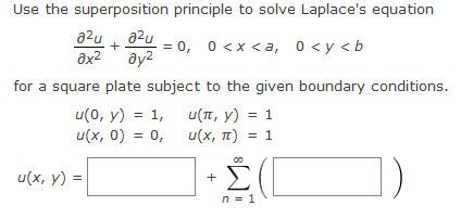 Solved Use the superposition principle to solve Laplace's | Chegg.com