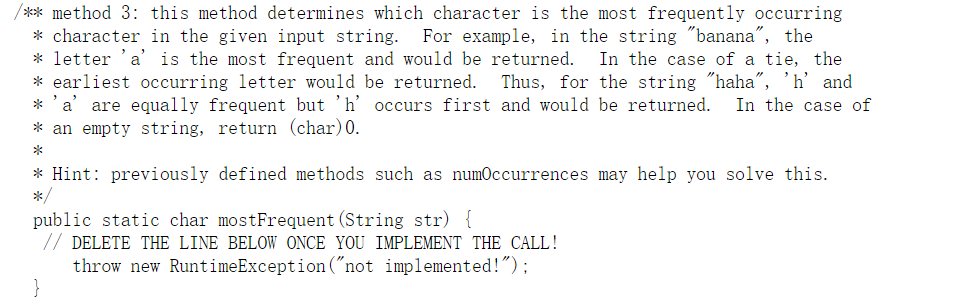 Solved /** method 3: this method determines which character | Chegg.com