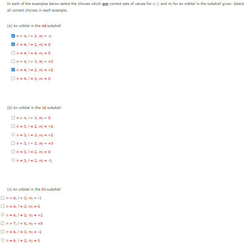 Solved In each of the examples below select the choices | Chegg.com