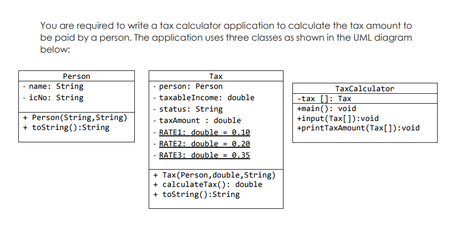The income tax of a person is calculated based on | Chegg.com