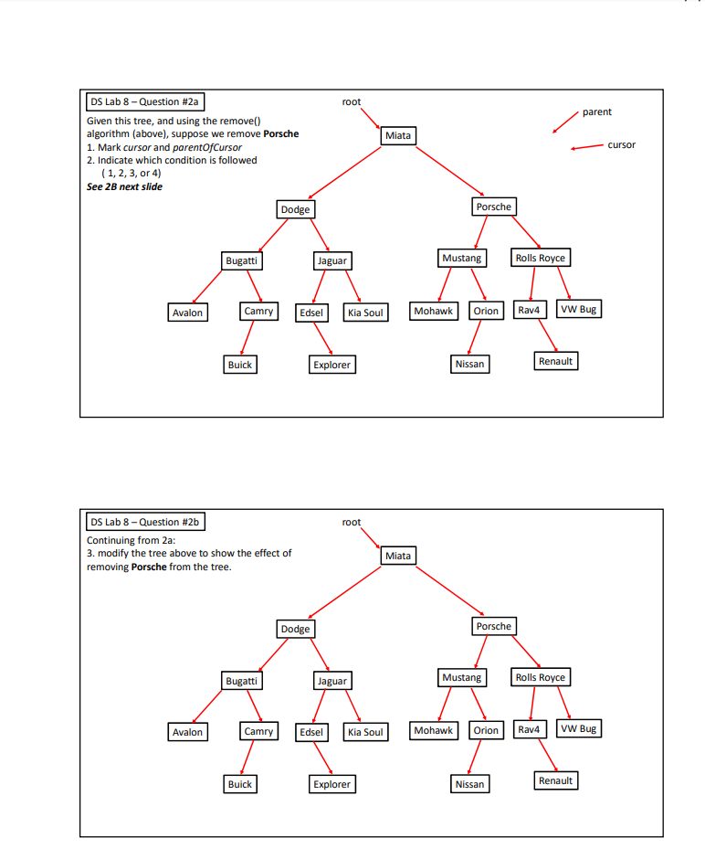 Solved root parent DS Lab 8 - Question #1a Given this tree, | Chegg.com