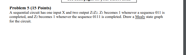 Solved Problem 5 (15 Points) A sequential circuit has one | Chegg.com