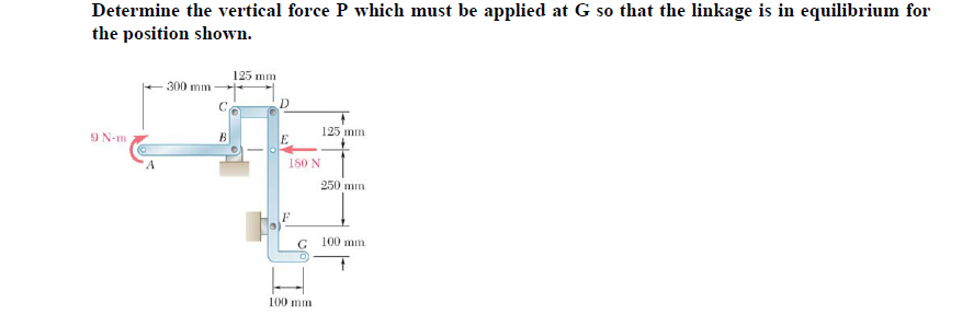 Solved Determine The Vertical Force P Which Must Be Applied