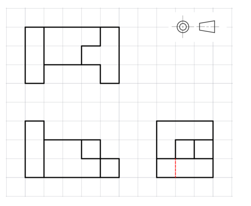 Solved Make an isometric drawing of the part, whose views | Chegg.com
