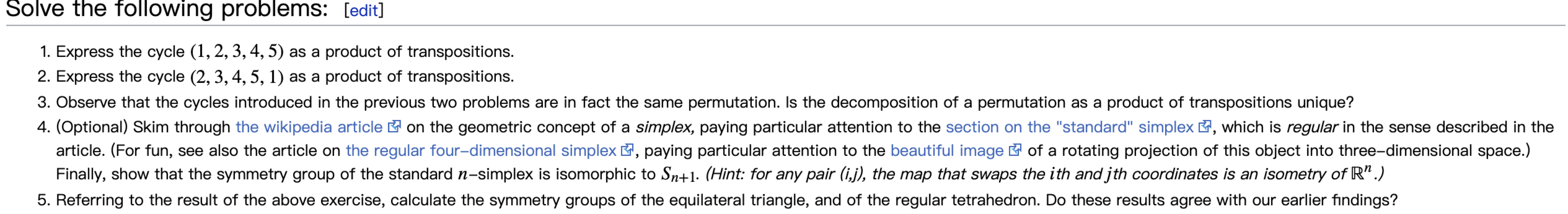 Solved Solve the following problems: [edit] 1. Express the | Chegg.com