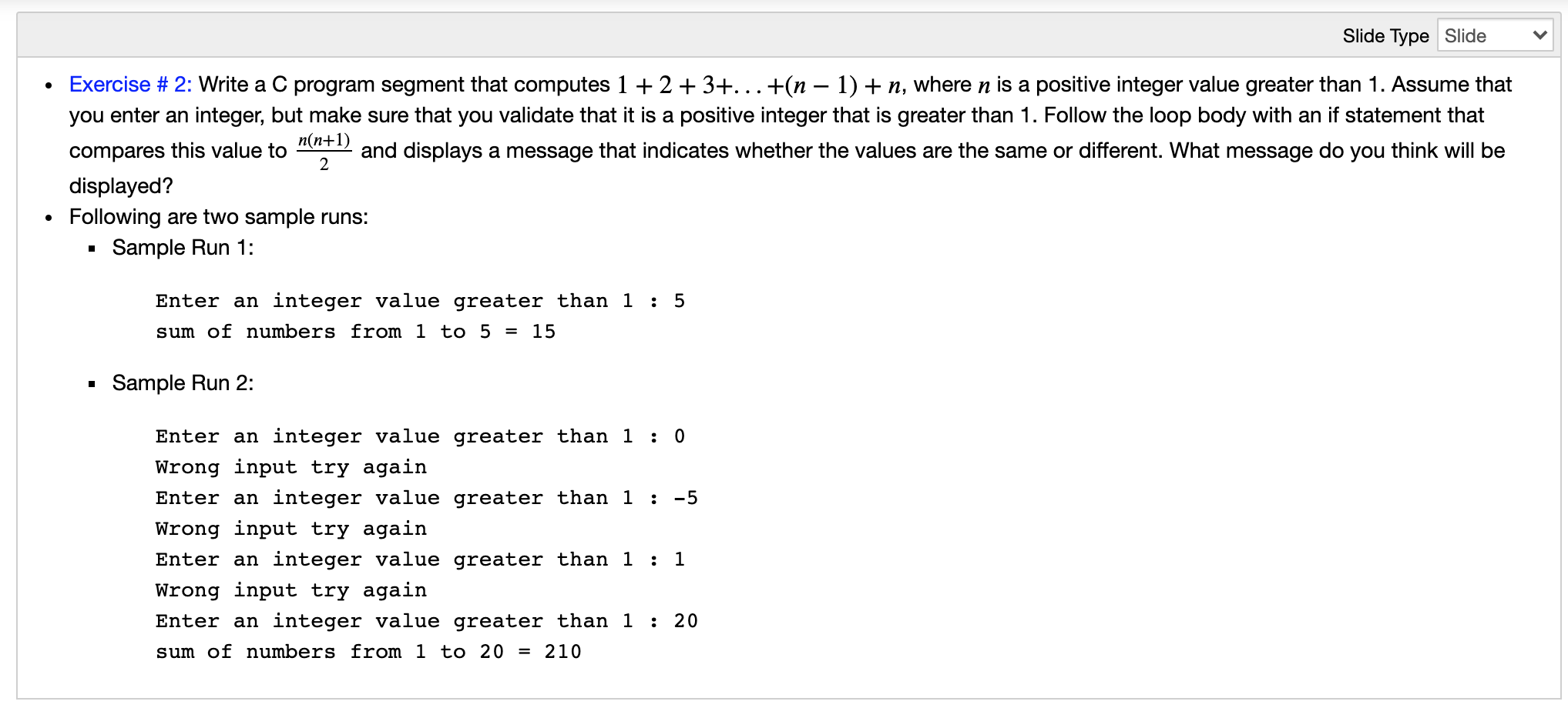 Solved Slide Type Fragment V Exercise 1 Write A Program 8201