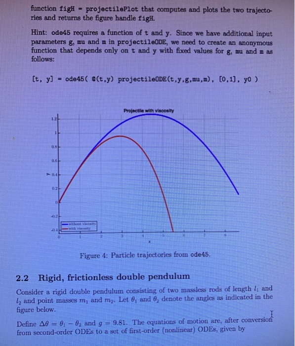 2 Ordinary Differential Equations 2 1 Projectile With