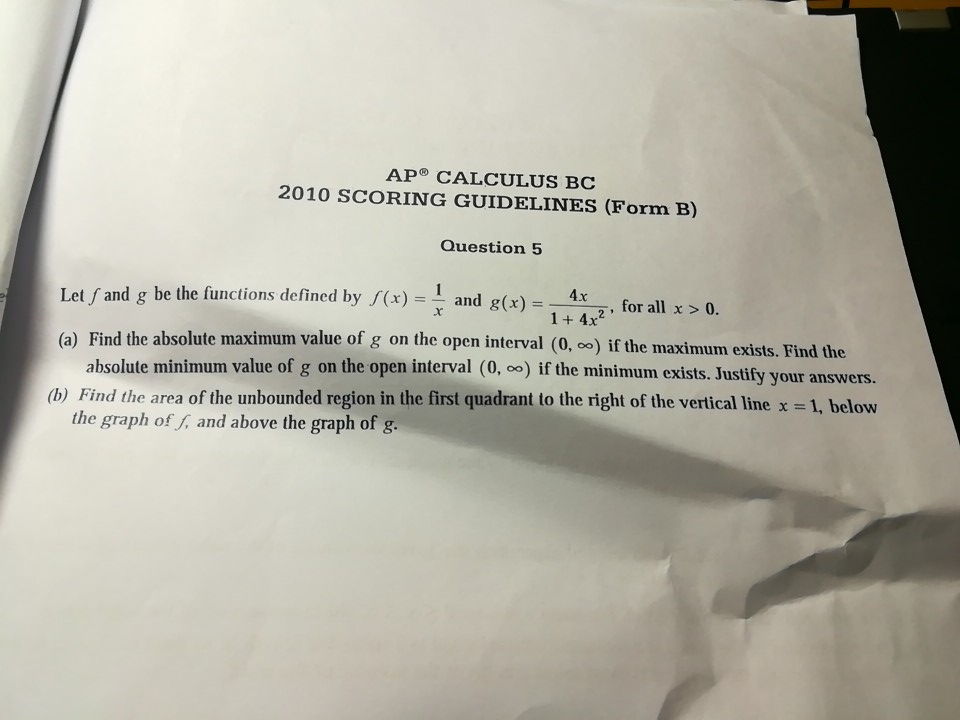 Solved AP® CALCULUS BC 2010 SCORING GUIDELINES (Form B) | Chegg.com