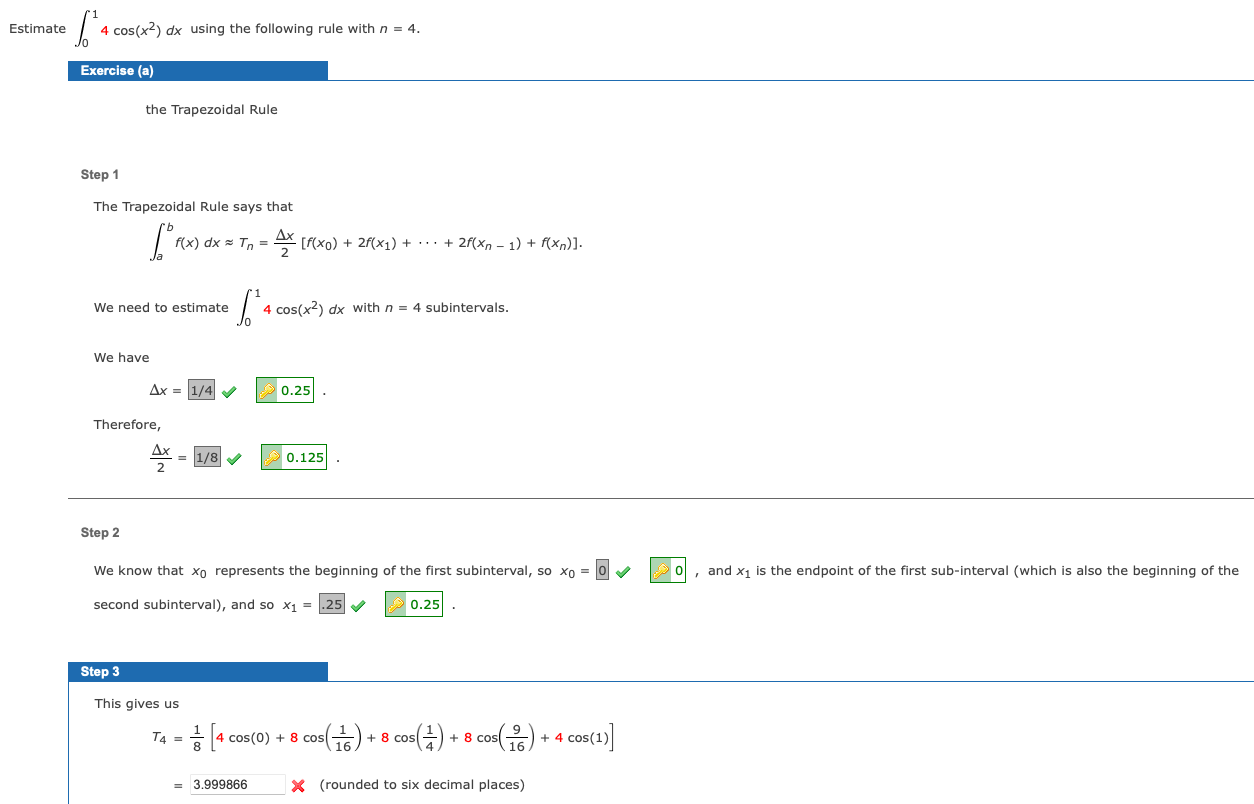 Solved Estimate 64 4 cos(x2) dx using the following rule | Chegg.com
