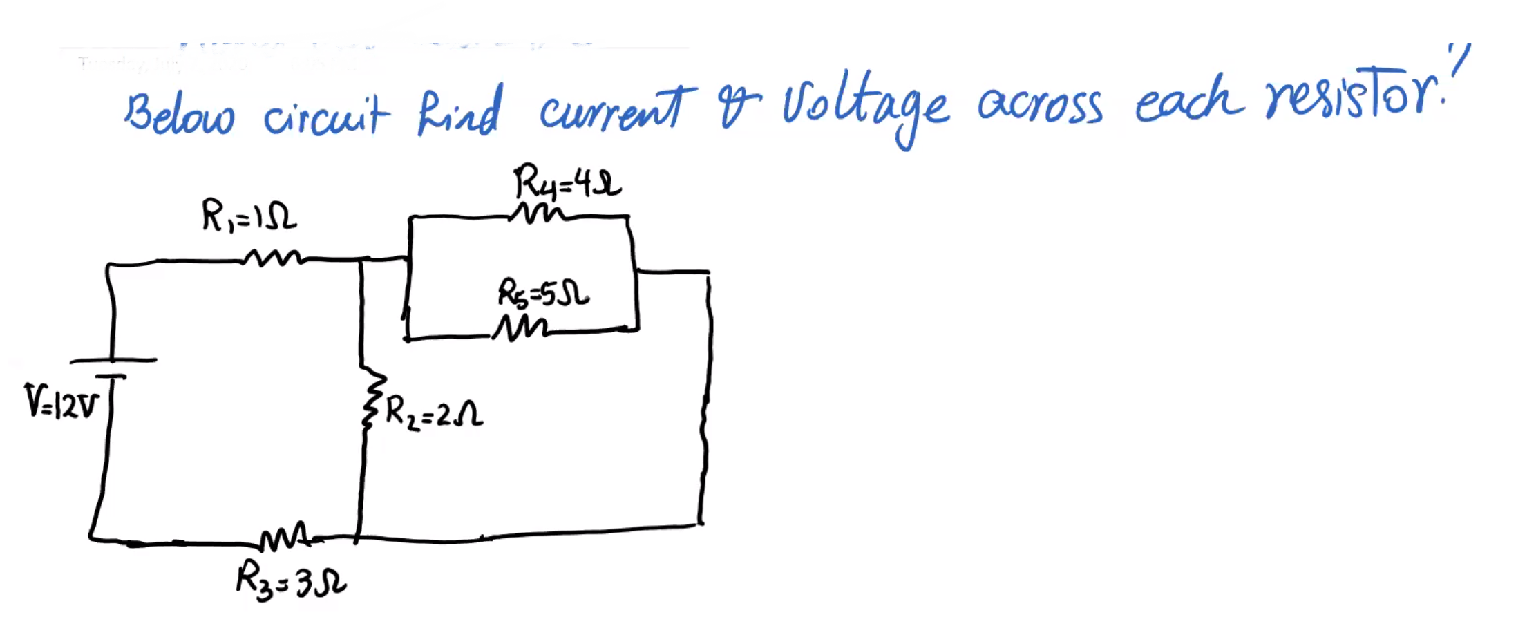 Solved Below circuit hind current \& voltage across each | Chegg.com
