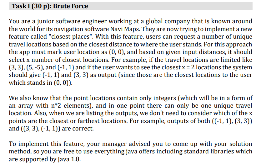 Solved Task I (30 p): Brute Force You are a junior software | Chegg.com