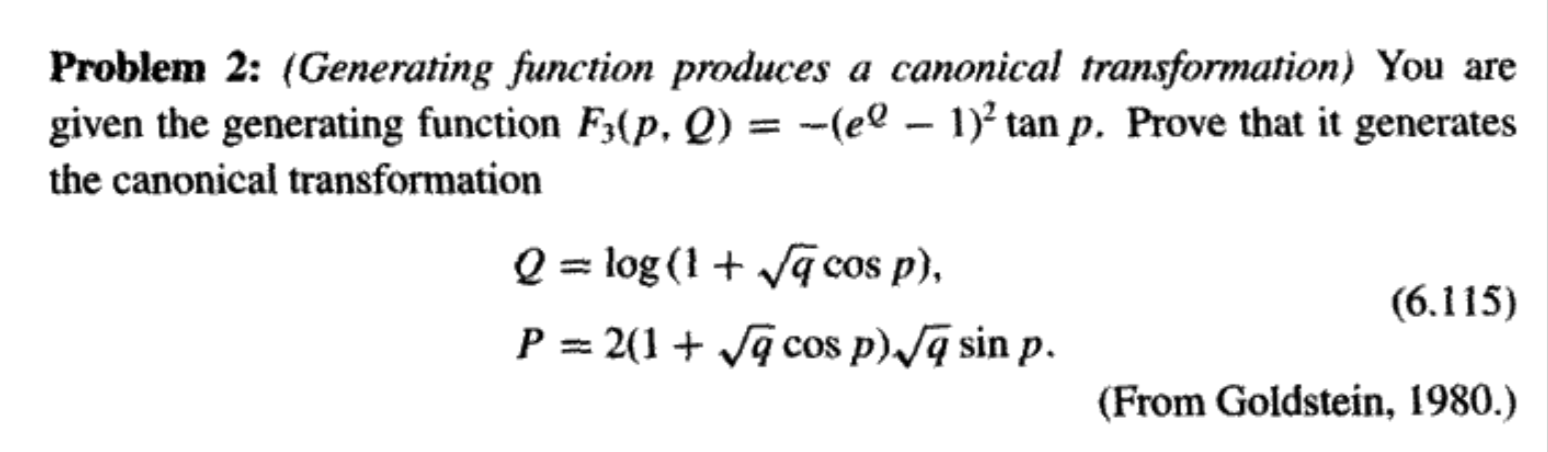 Solved Problem 2 Generating Function Produces A Canonical