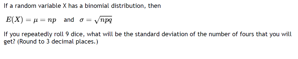 Solved If a random variable X has a binomial distribution, | Chegg.com
