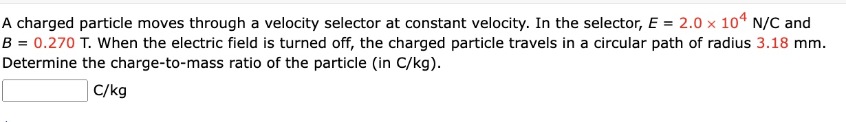 [Solved]: A charged particle moves through a velocity select