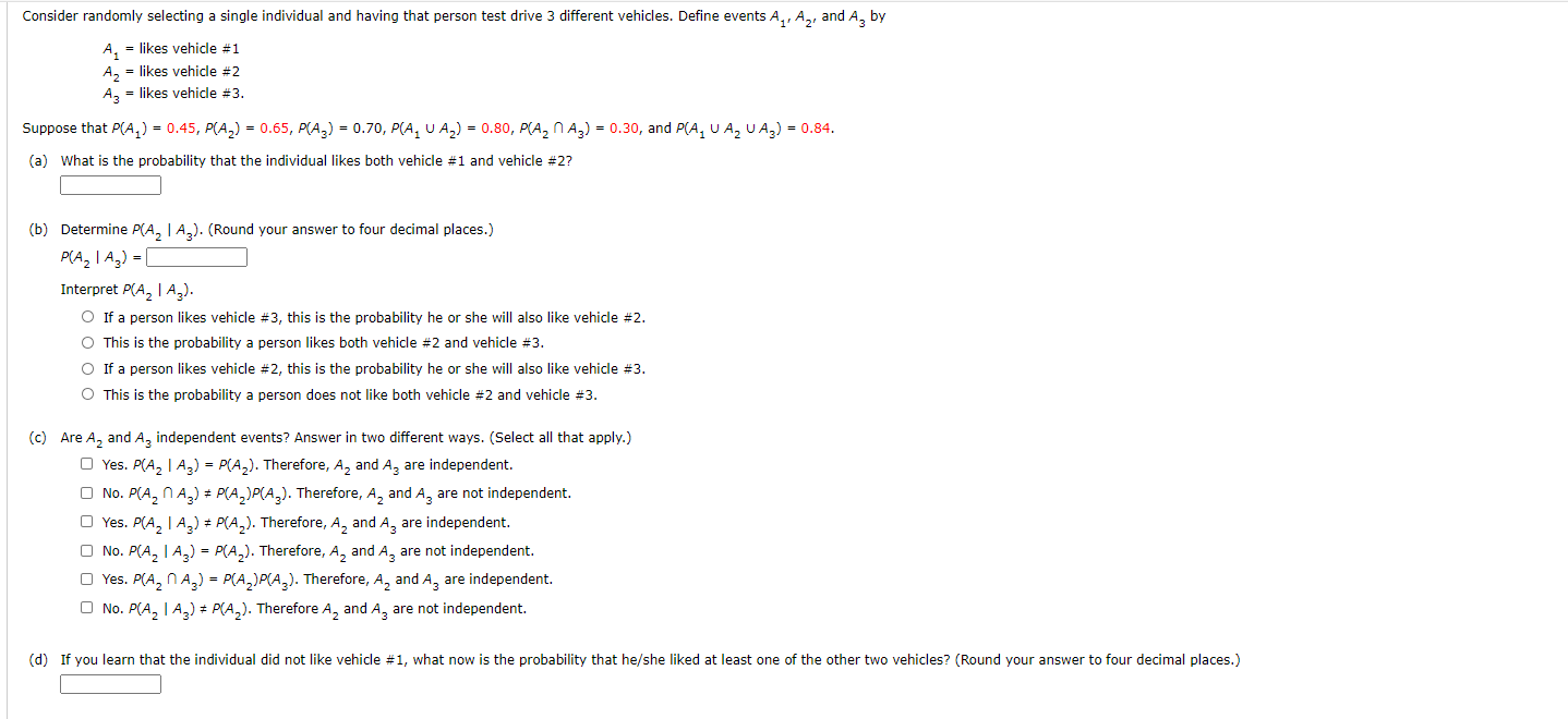 Solved Consider randomly selecting a single individual and | Chegg.com