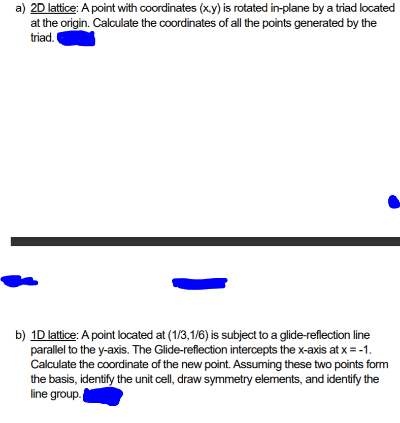 Solved 2D lattice: A point with coordinates (x,y) is rotated | Chegg.com