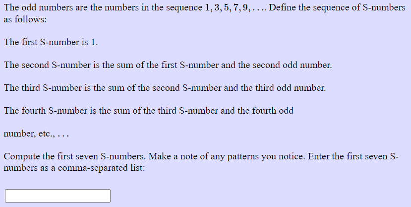 Solved The odd numbers are the numbers in the sequence | Chegg.com