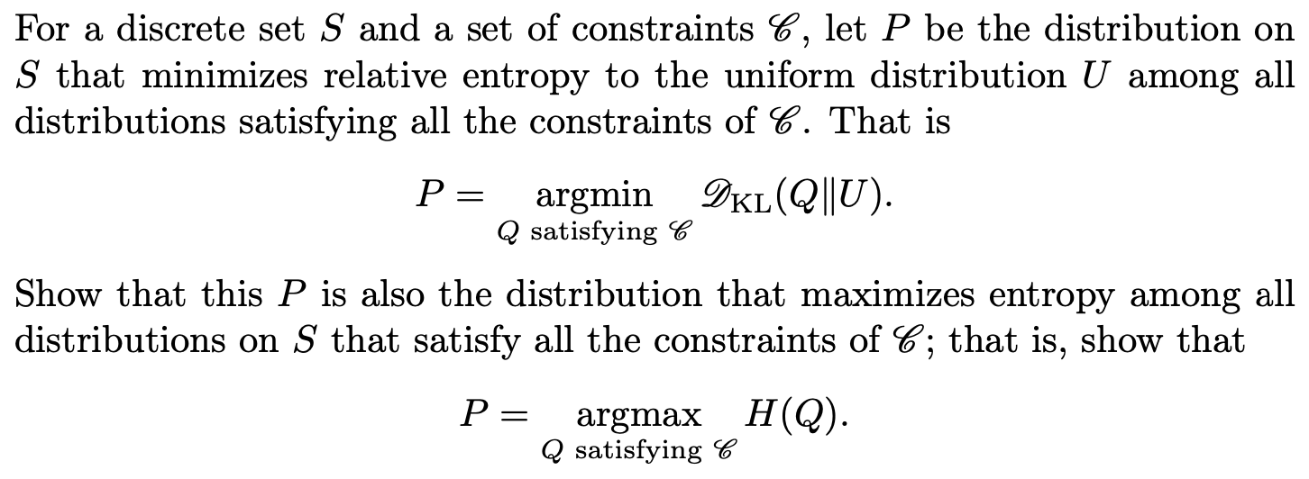 Solved For a discrete set S and a set of constraints C, let | Chegg.com