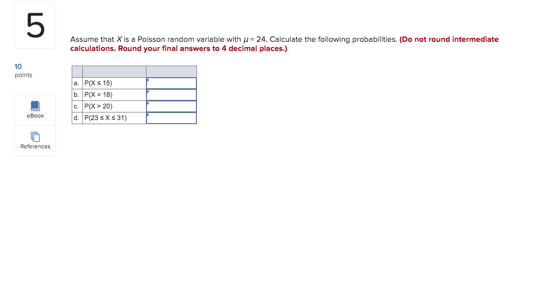 Solved Assume that X is a Poisson random variable with u = | Chegg.com