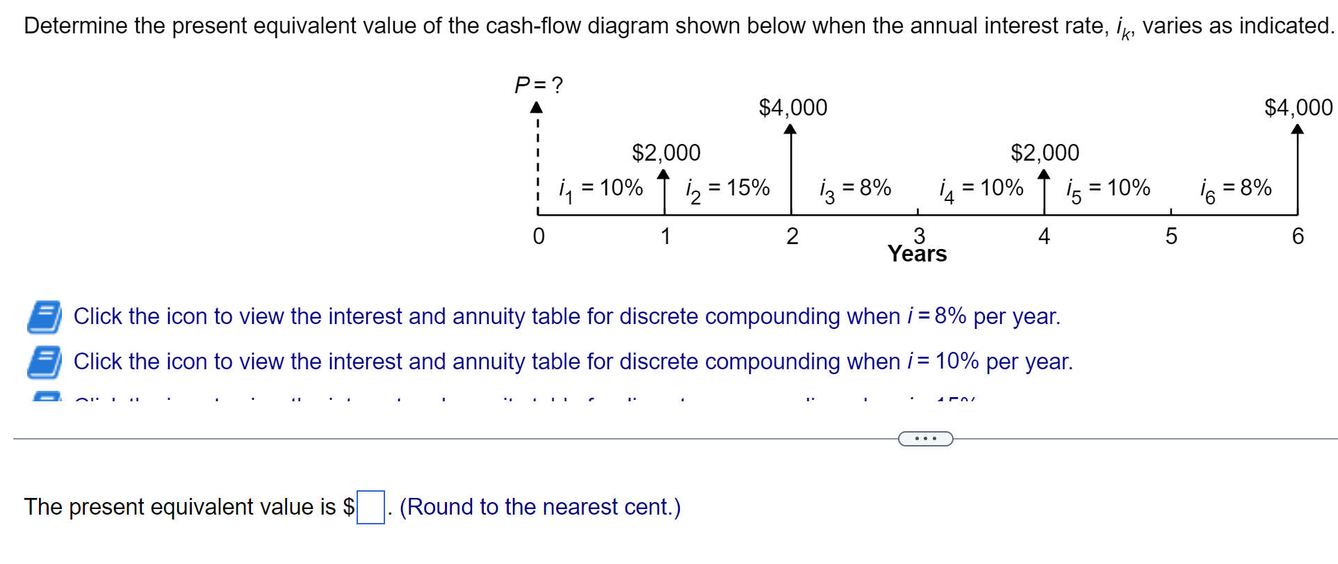 Solved Determine the present equivalent value of the | Chegg.com