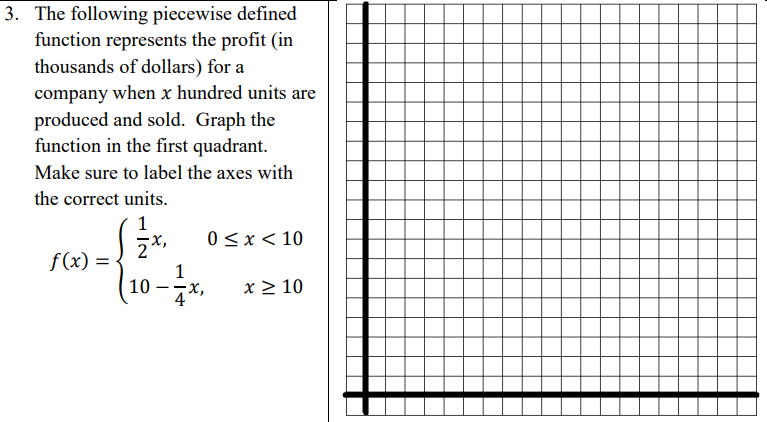 Solved 3. The following piecewise defined function | Chegg.com