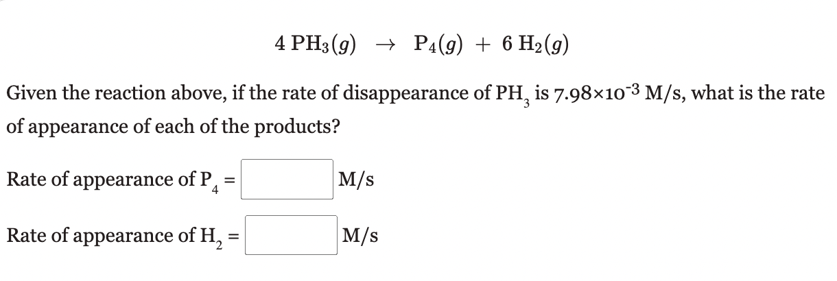 Solved 4PH3(g)→P4(g)+6H2(g) Given the reaction above, if the | Chegg.com