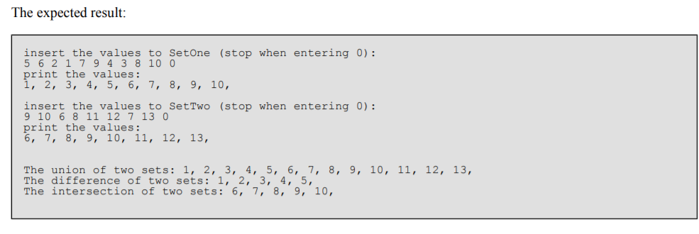 Solved Please implement set.cpp to int main. (no changes | Chegg.com