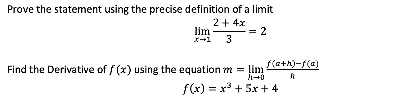 Solved Prove the statement using the precise definition of a | Chegg.com