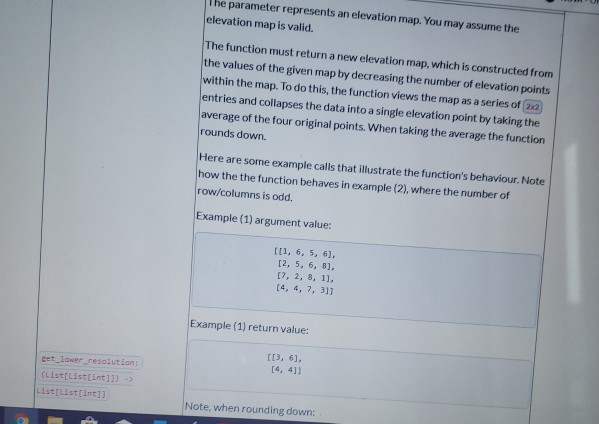 The parameter represents an elevation map. You may | Chegg.com