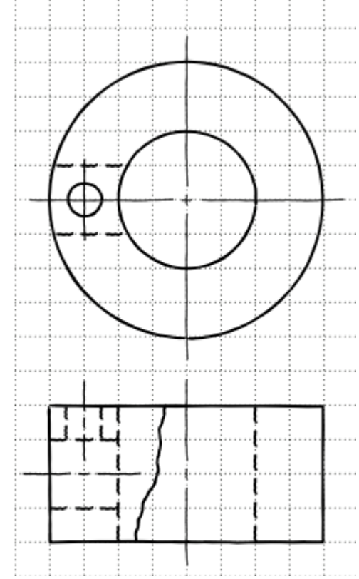 Solved Draw the missing view and the section (offset / full | Chegg.com
