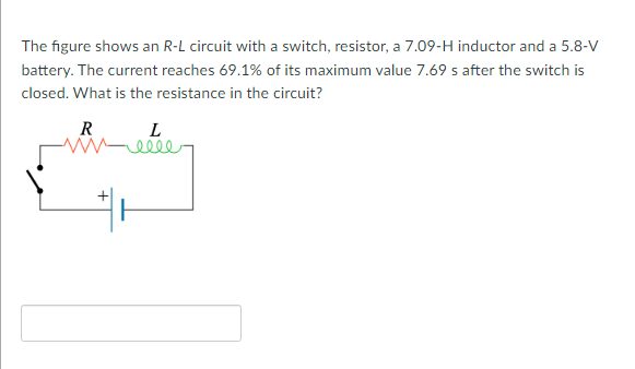 Solved The figure shows an R-L ﻿circuit with a switch, | Chegg.com