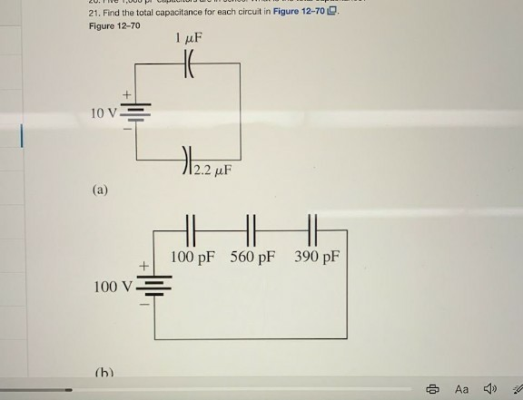 Solved 21. Find the total capacitance for each circuit in | Chegg.com