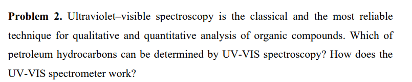 Solved Problem 2. Ultraviolet-visible spectroscopy is the | Chegg.com