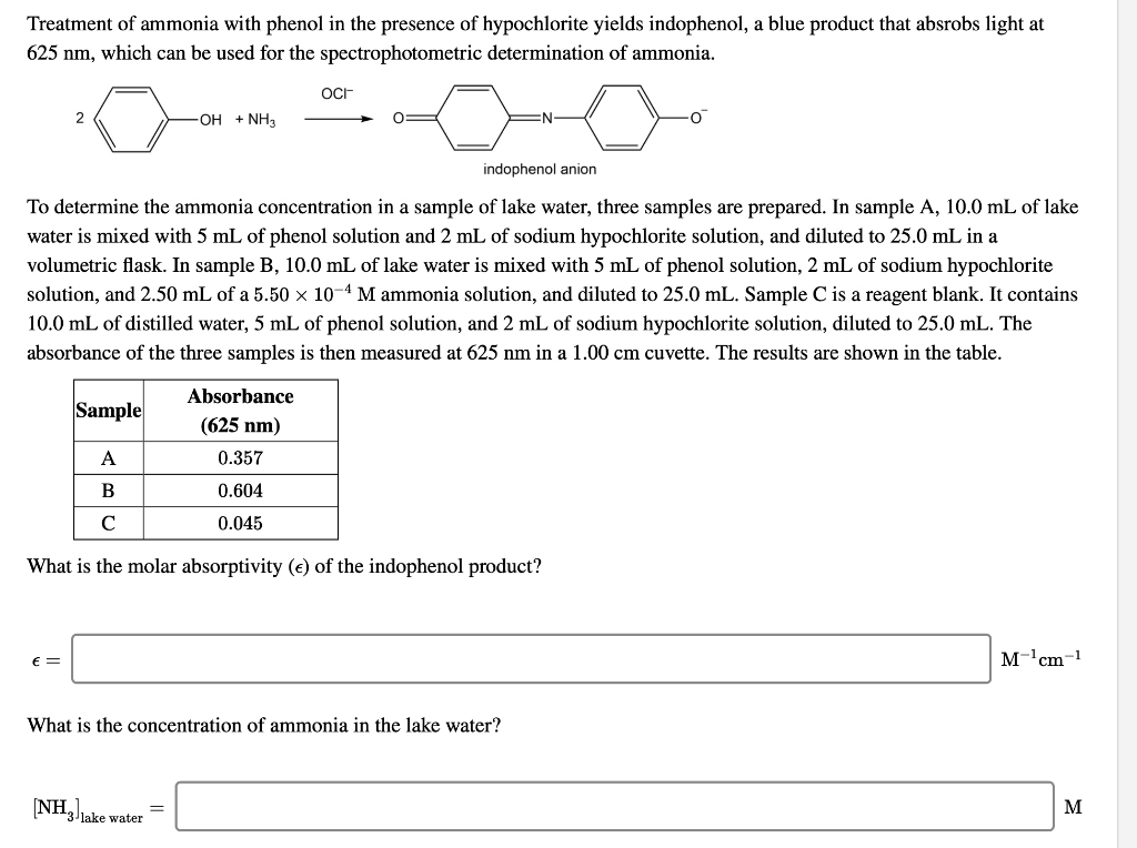 Solved Treatment of ammonia with phenol in the presence of | Chegg.com