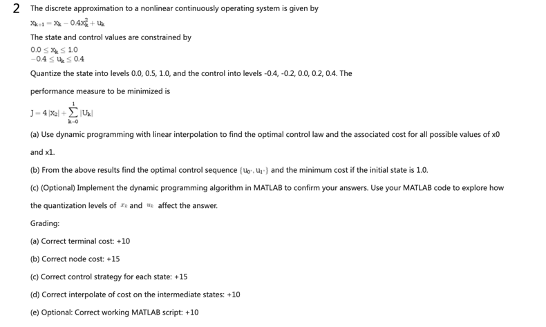 Solved ko 2 The discrete approximation to a nonlinear | Chegg.com