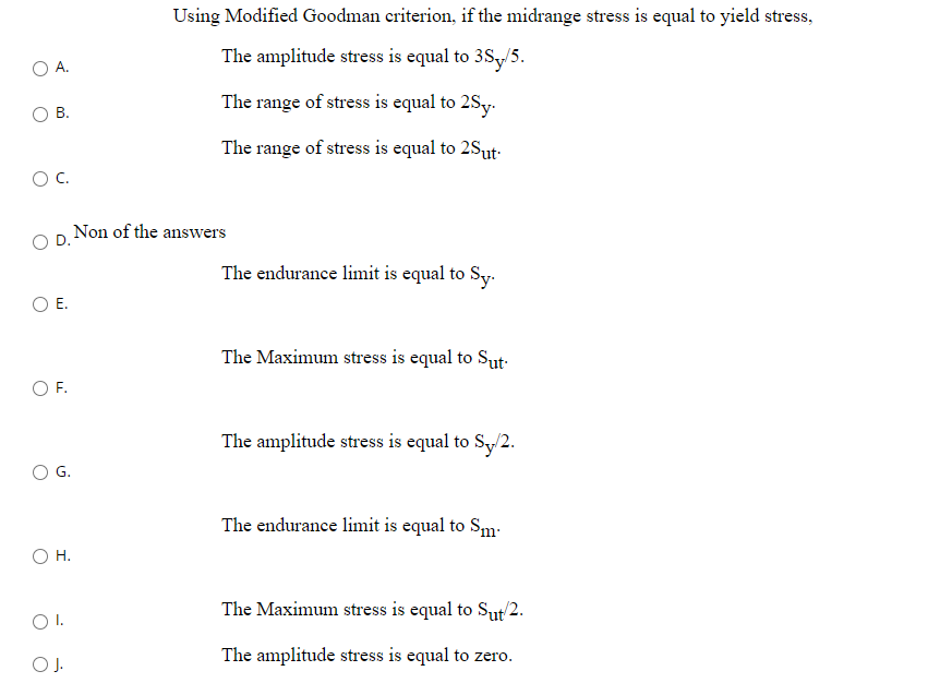 Solved A. o B. Using Modified Goodman criterion, if the | Chegg.com