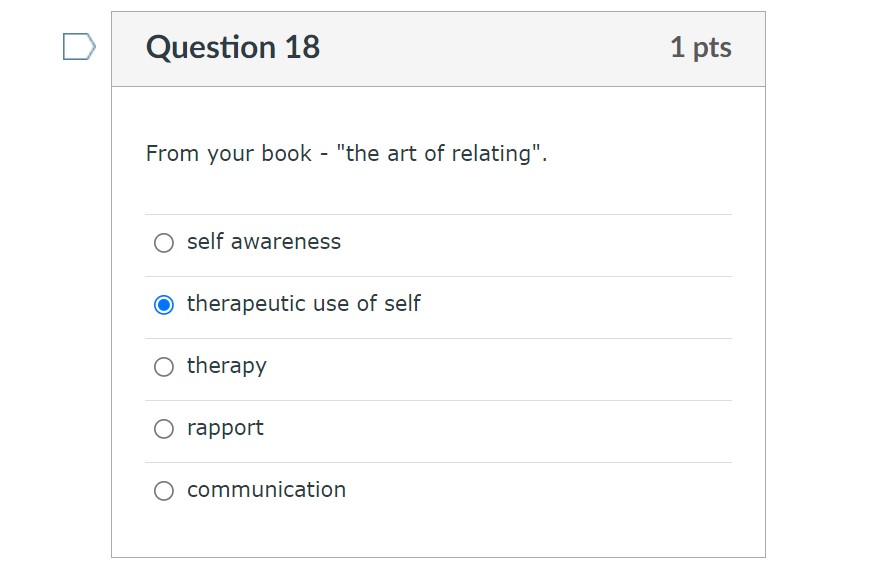 From your book - "the art of relating". self | Chegg.com