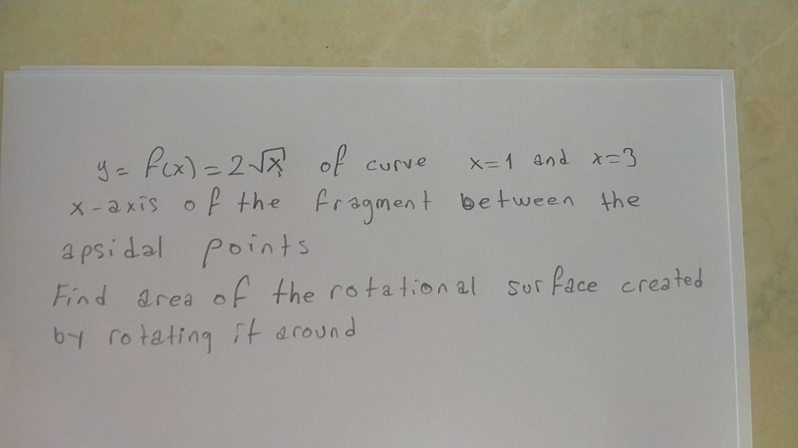 Solved x=1 and x=3 y = f(x)= 2x of curve x-axis of the | Chegg.com