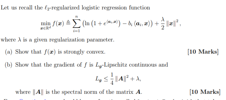 Let us recall the 12-regularized logistic regression | Chegg.com
