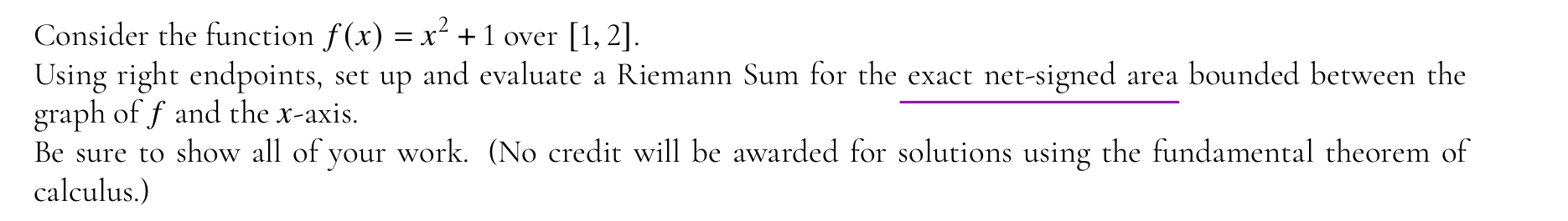 Solved Consider the function f(x)=x2+1 ﻿over 1,2.Using right | Chegg.com