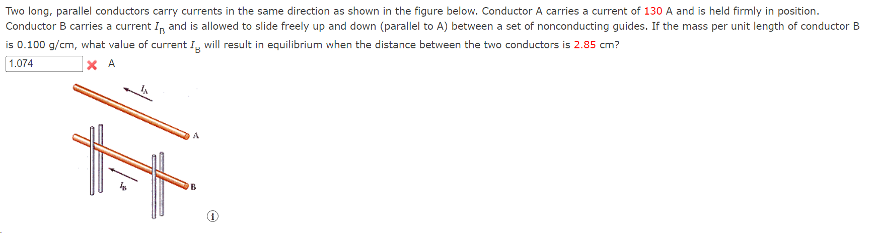 Solved Two long, parallel conductors carry currents in the | Chegg.com