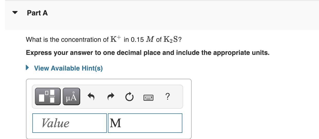 Solved Part AWhat is the concentration of | Chegg.com
