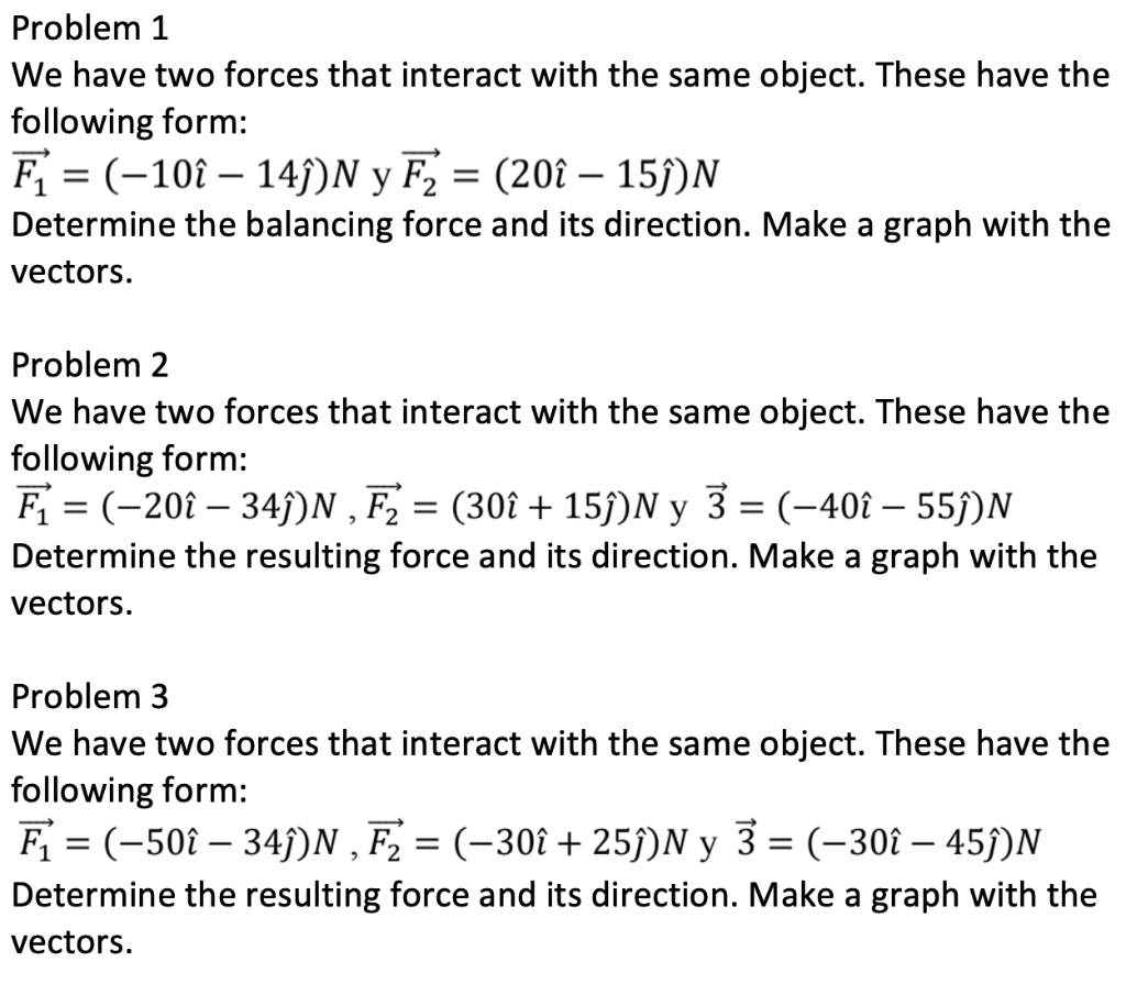 Solved Problem 1 We have two forces that interact with the | Chegg.com